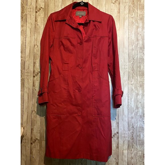 Ann Taylor | Jackets & Coats | Ann Taylor Long Cranberry Red Trench ...